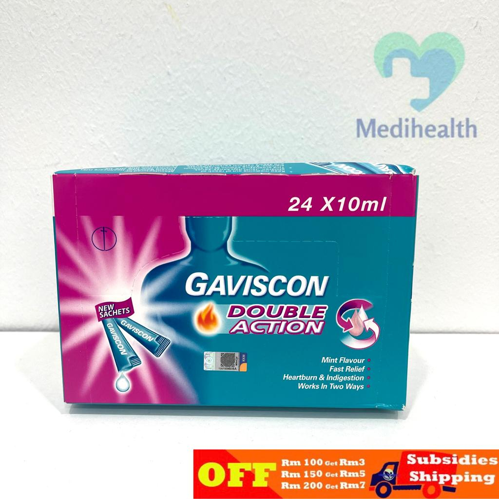 Gaviscon Double Action Liquid (2X8'S / 24 Sachets X10ML / 150ML / 300ML ...