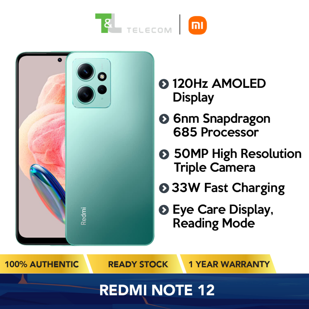 Xiaomi Redmi Note 12 6GB/8GB+128GB 4G - 120Hz AMOLED Display | 6nm ...