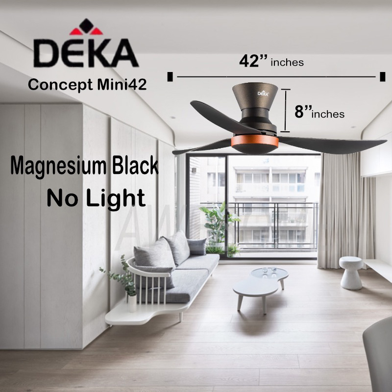 Deka Concept Mini 22” 34” 42” DC motor kitchen Mini Ceiling fan / Kipas ...