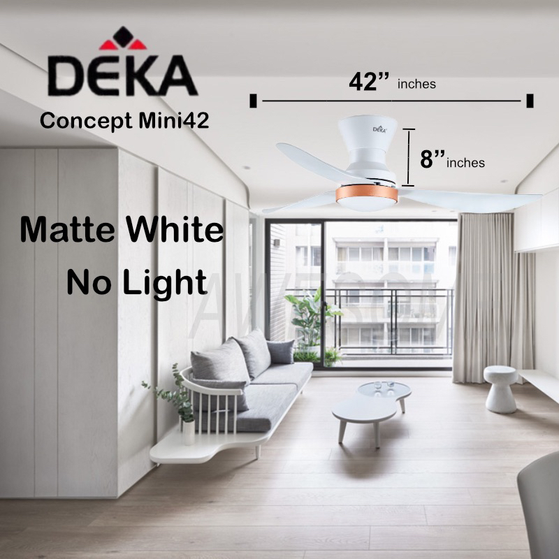 Deka Concept Mini 22” 34” 42” DC motor kitchen Mini Ceiling fan / Kipas ...