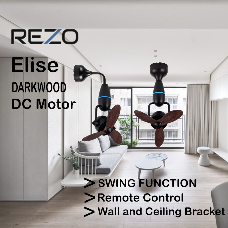 REZO ELISE 16” DC motor Decorative Wall Fan / Corner Fan with Remote ...