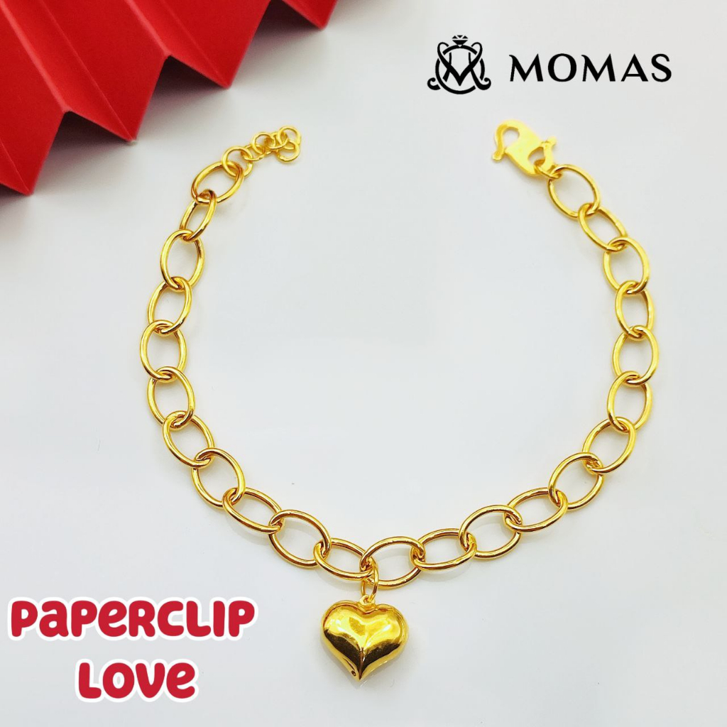 Rantai Tangan Paperclip Emas 916 Tulen Gelang Emas 916 Paperclip Love ...