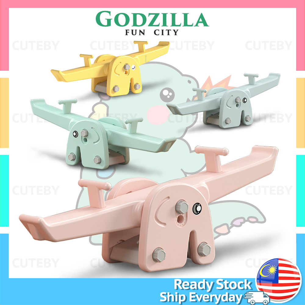 ELEPHANT SEESAW Rocking Jongket Kids Playground Double Seesaw Jongkang ...