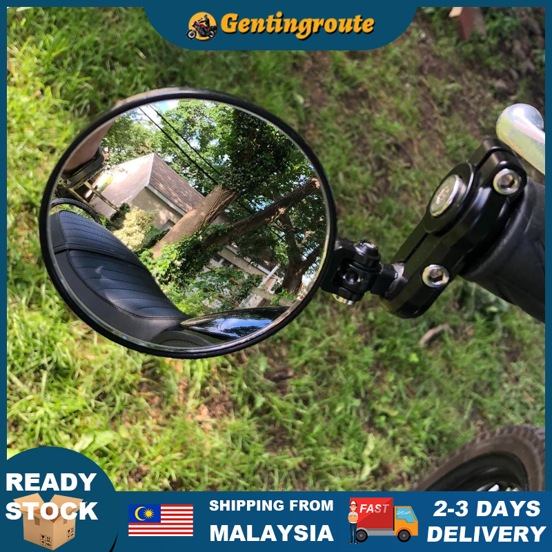 UNIVERSAL 7/8" 22MM HANDLE BAR END MIRROR FOLDABLE REARVIEW MIRROR ...