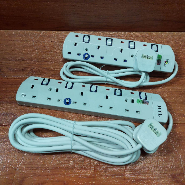 EXTENSION WAYAR PORTABLE SAFETY TRAILING PLUG SOCKET SUPPORT 220V-250V ...