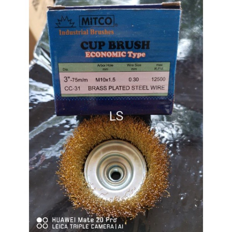 LS GEMILANG MITCO UNION LION CUP BRUSH 3''INCHES BRASS PLATED STEEL ...