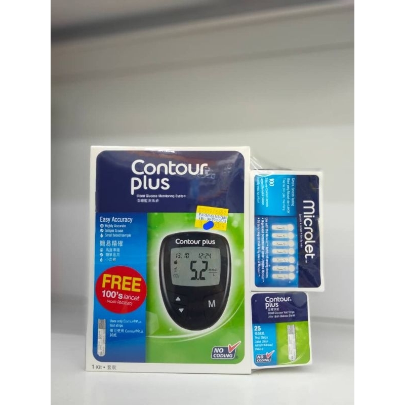 Contour Plus Device + 25 strips + 100 lancets | Shopee Malaysia