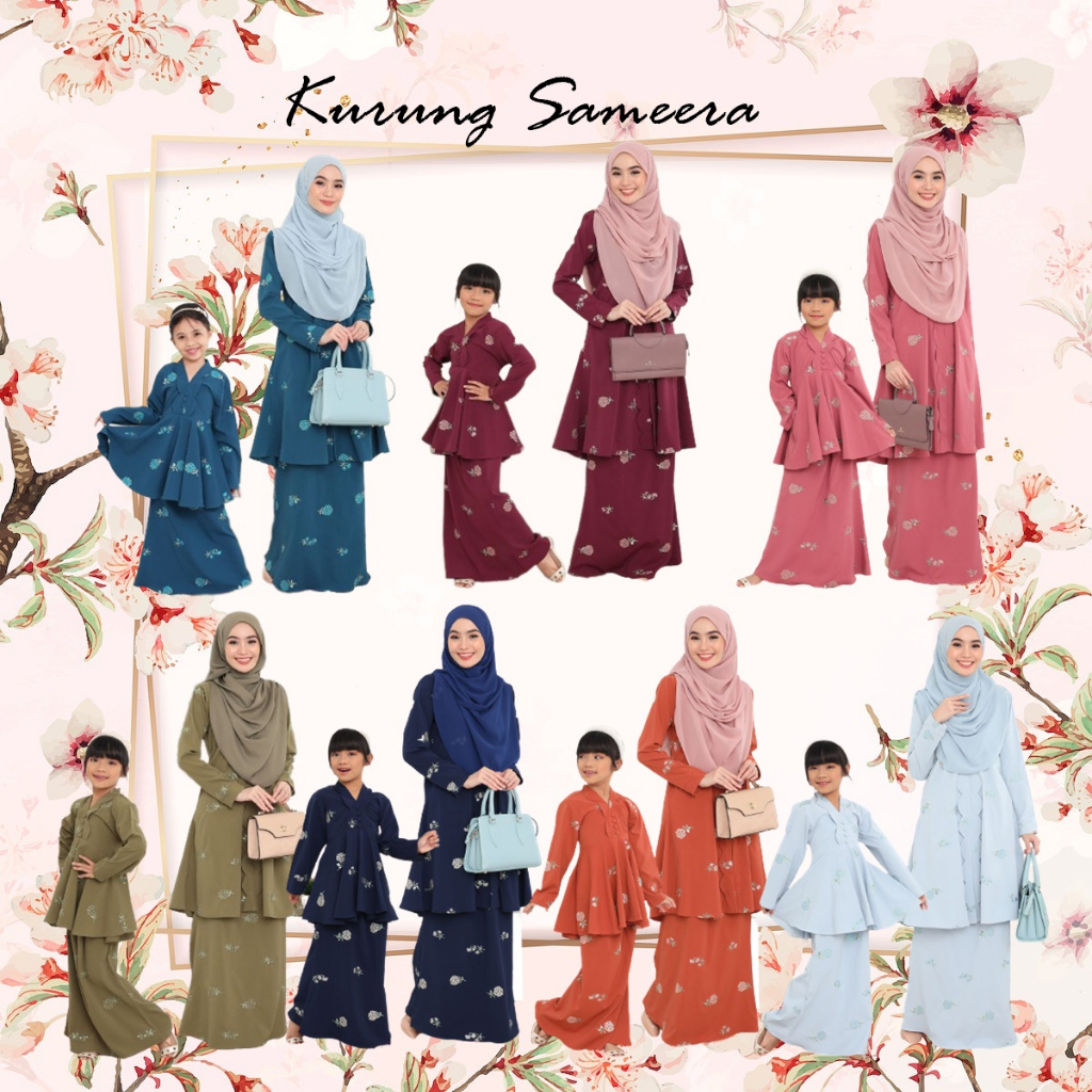 BAJU RAYA 2023 SET SEDONDON KURUNG SAMEERA IBU & ANAK NURSING & WUHDUK ...