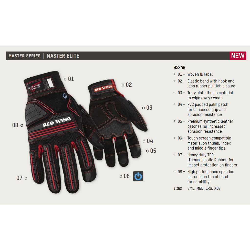 RED WING Safety Gloves Master Elite 95249 | Shopee Malaysia