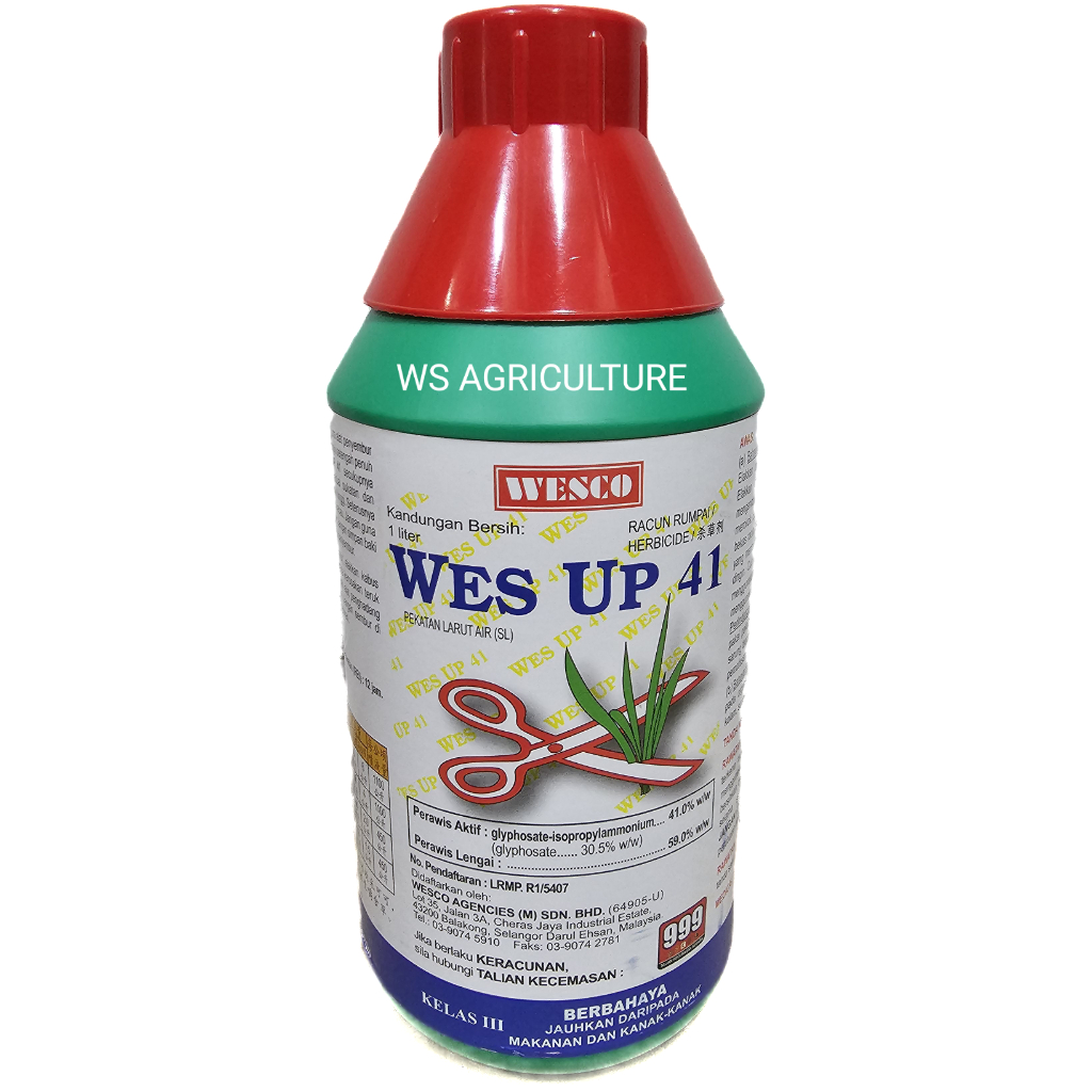 WES UP 1L Glyphosate 41% Weed Killer Racun Rumpai sama Roundup Typhoon ...