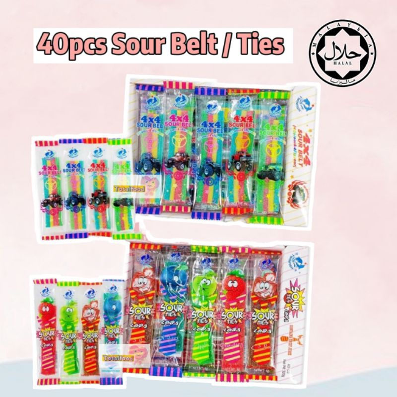 40pcs TwinFish Sour Ties/Sour Belt Childhood Candy 8g | Shopee Malaysia