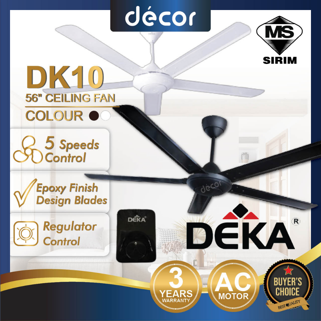 DEKA Ceiling Fan DEKA DK10 56" 5 Blades 5 Speed AC Motor Regulator ...