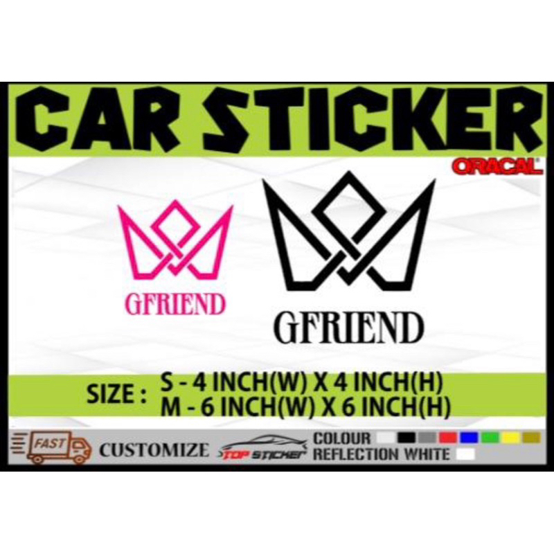 GFRIEND CAR STICKER VINYL KERETA STICKER | Shopee Malaysia