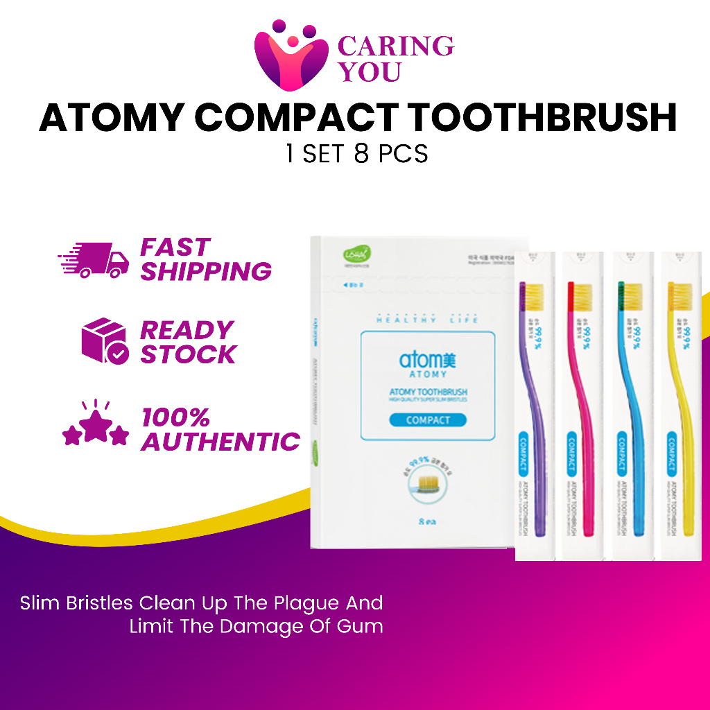 Atomy compact toothbrush 1 set - 8 pcs Oral Care Berus Gigi Lembut 牙刷 ...
