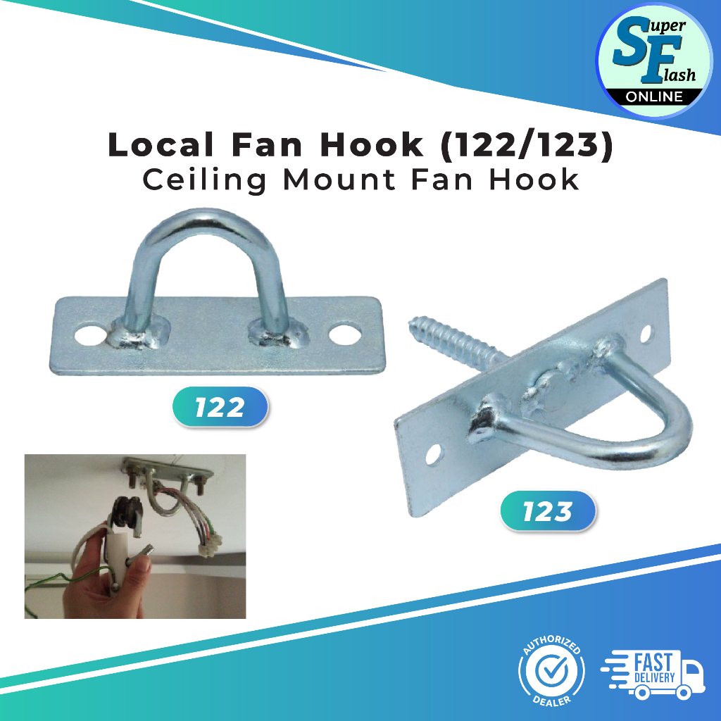LOCAL FAN HOOK (122/123)/Ceiling Mount Fan Hook, Kipas Gantung | Shopee ...