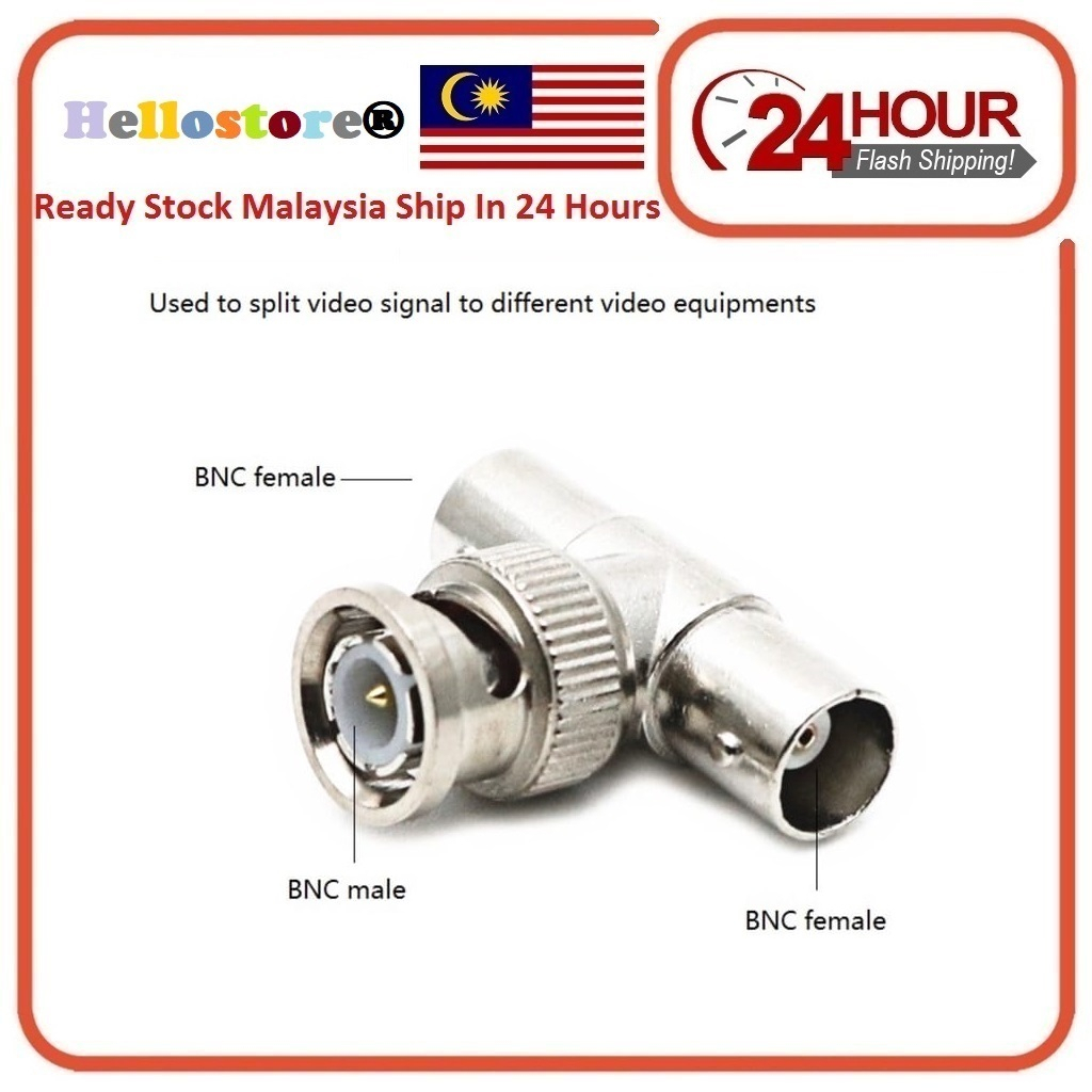 T Joint BNC Male To Female T Type Split Connector Adapter For CCTV Camera | Shopee Malaysia