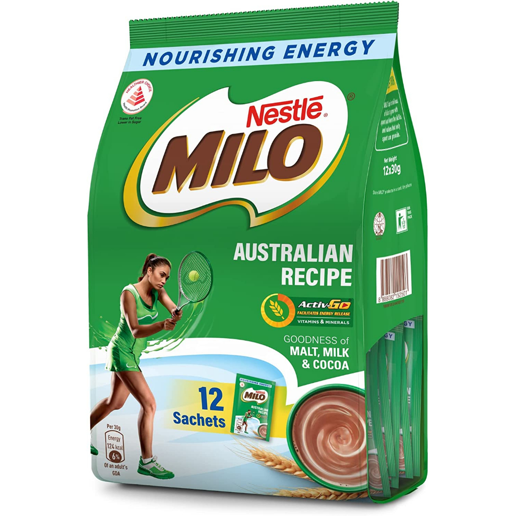 Milo Activ-Go Australian Recipe Sachet with Milk 12X30g - P1 | Shopee ...