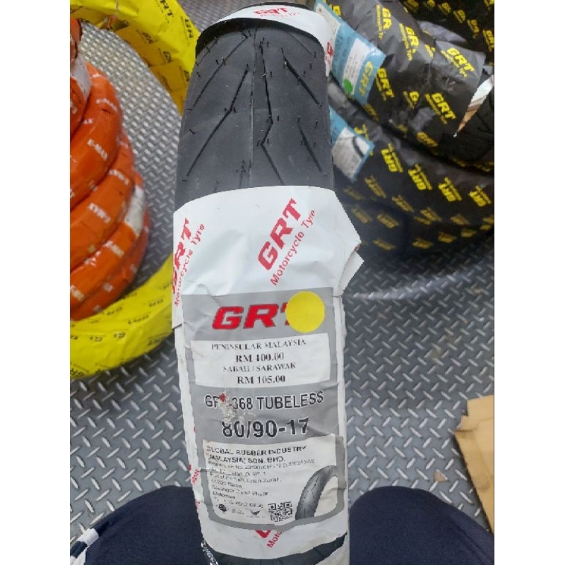 TAYAR MOTOSIKAL GRT SPORT RAIN / DIAMOND/ ROSSO SPORT (70/90/17) / (80 ...
