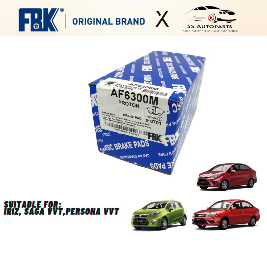 FBK Iriz / New Persona VVT / Saga VVT 2019 Onwards Front/Depan Disc Pad ...