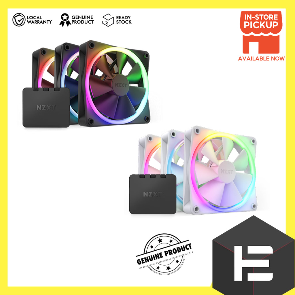 NZXT F120 / F140 RGB Chassis Fan - Single / Twin / Triple Pack ( With ...