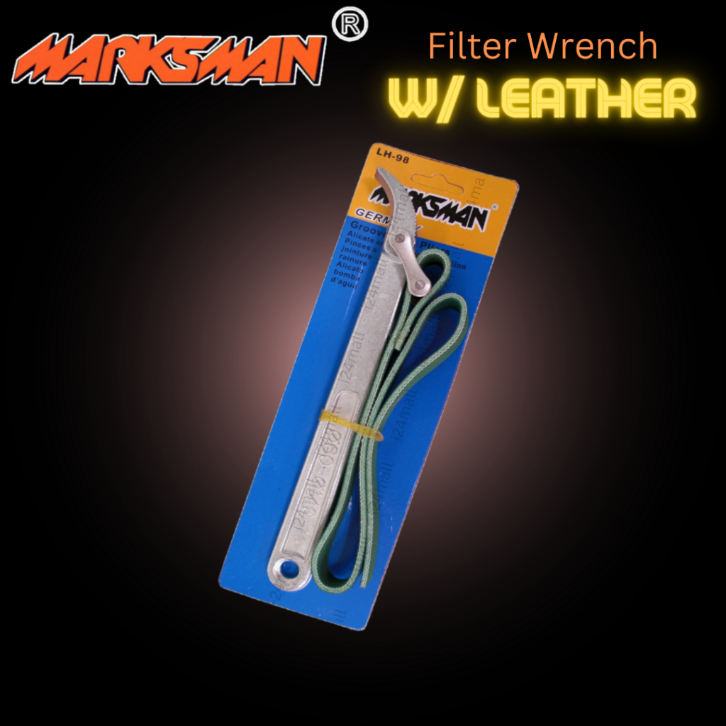 Marksman 9" Oil Filter Wrench With Leather Belt Strap Adjustable Strap ...