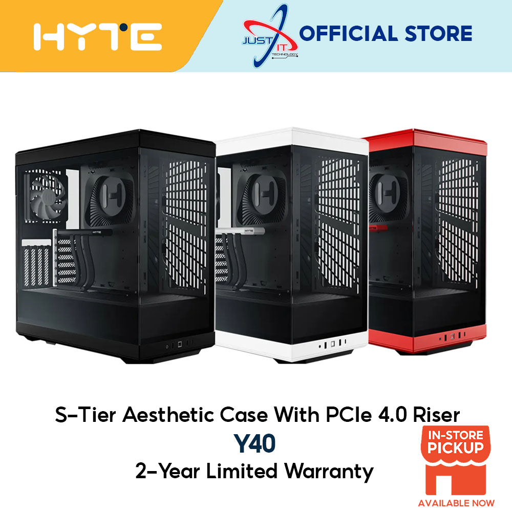 HYTE Y40 S-Tier Aesthetic Case With PCIe 4.0 Riser (BLACK / RED / WHITE ...