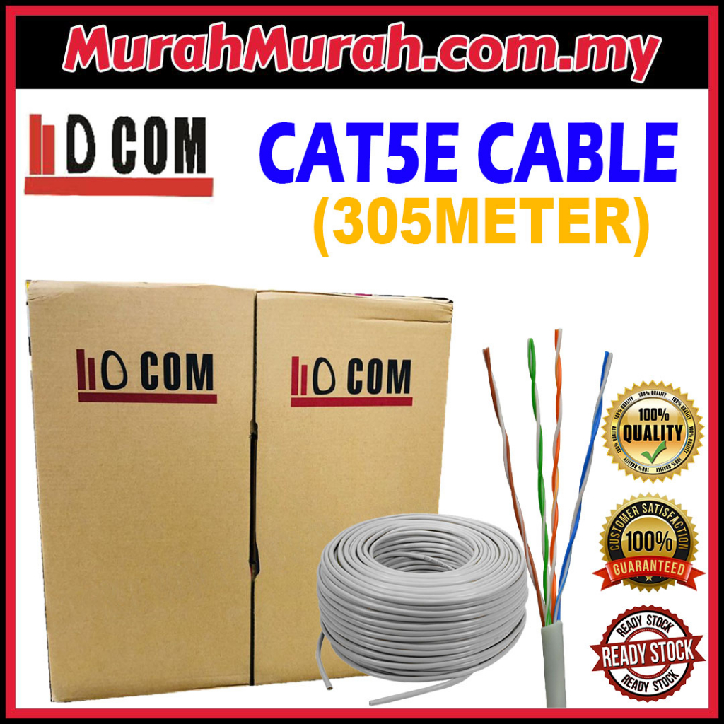 DCOM NETWORK CABLE 305 METER CAT5E CAT5 4 PAIR 4P UTP LAN INTERNET ...