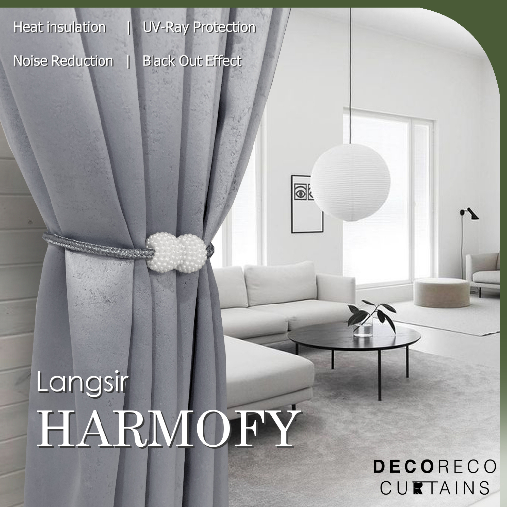 15/8 Mad| New Arrival Harmofy Langsir | 90% Blackout Warna Ocean Grey ...