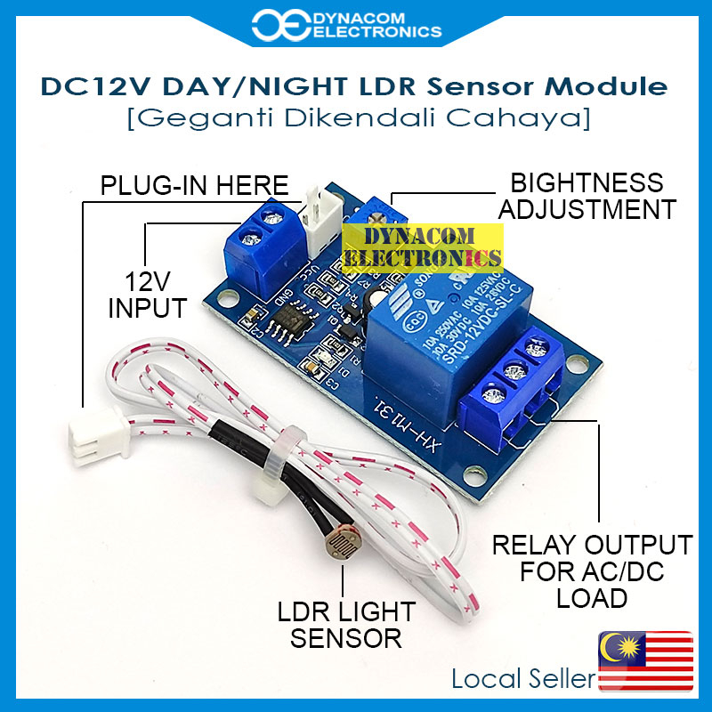 DC12V Day & Night Photocell Sensor Switch LDR Relay Module Light ...