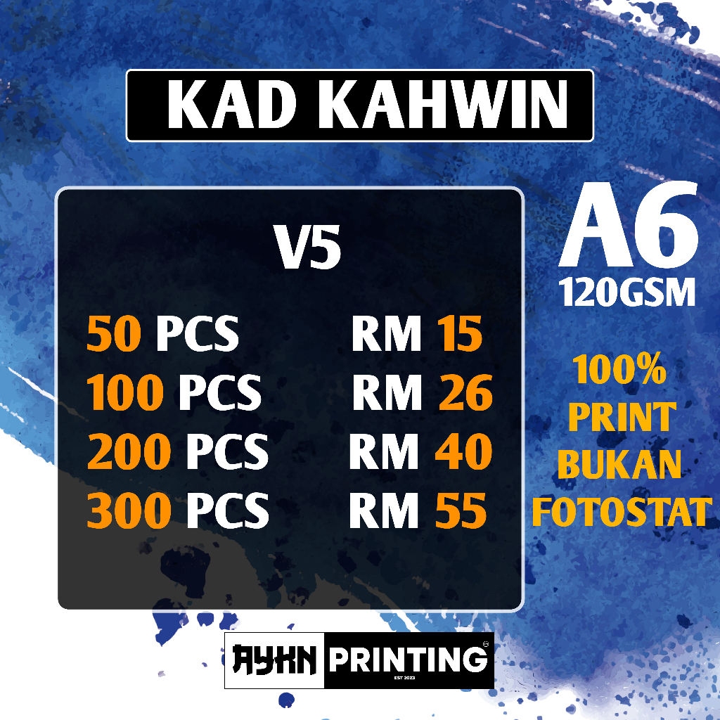 KAD KAHWIN AYKN MURAH A6 ( V5 ) | Shopee Malaysia