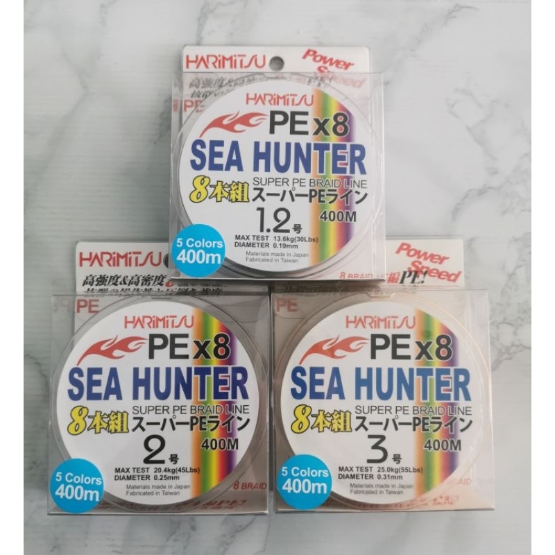 Harimitsu Sea Hunter Super PE x8 Braided Fishing Line (400meter) 30lb/45lb/55lb | Shopee Malaysia