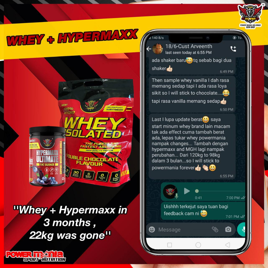 Cut Fat Ready Stock!!!PowerMania Whey Protein+Hypermaxx Fat Burner ...