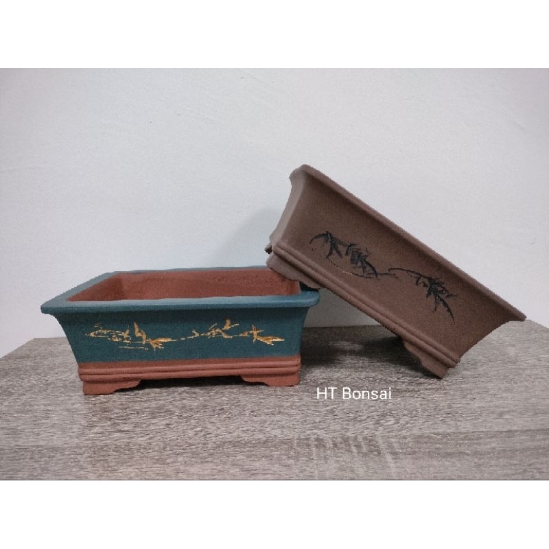 LF102 Bonsai Pot - Large Purple Clay Ceramic Bonsai Pot Pasu Bonsai ...
