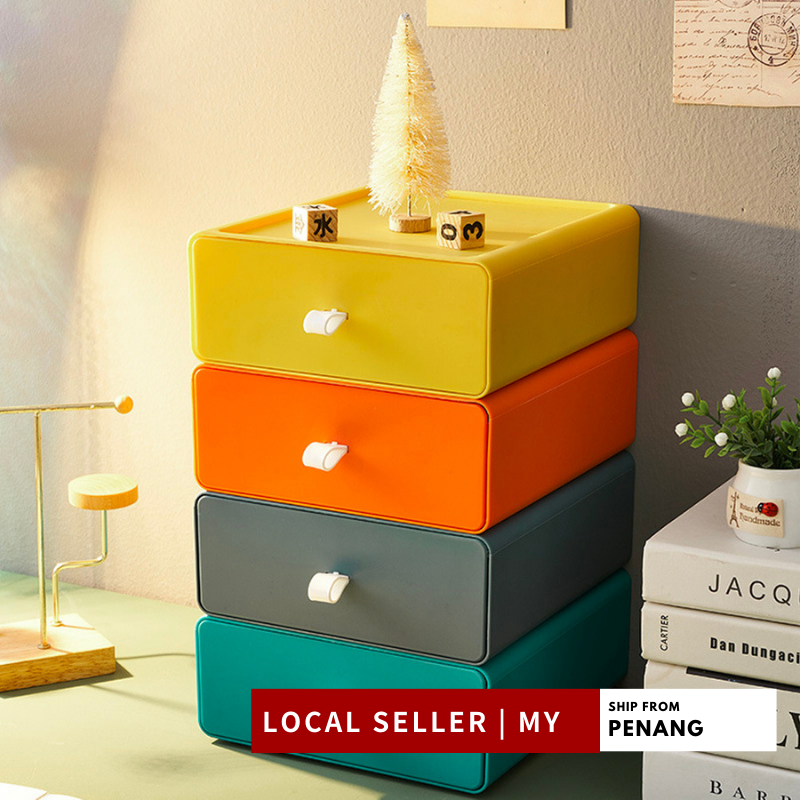 AEGIS Macaron Colours Desktop Storage Drawer Box Kotak Meja Organizer Box | Shopee Malaysia