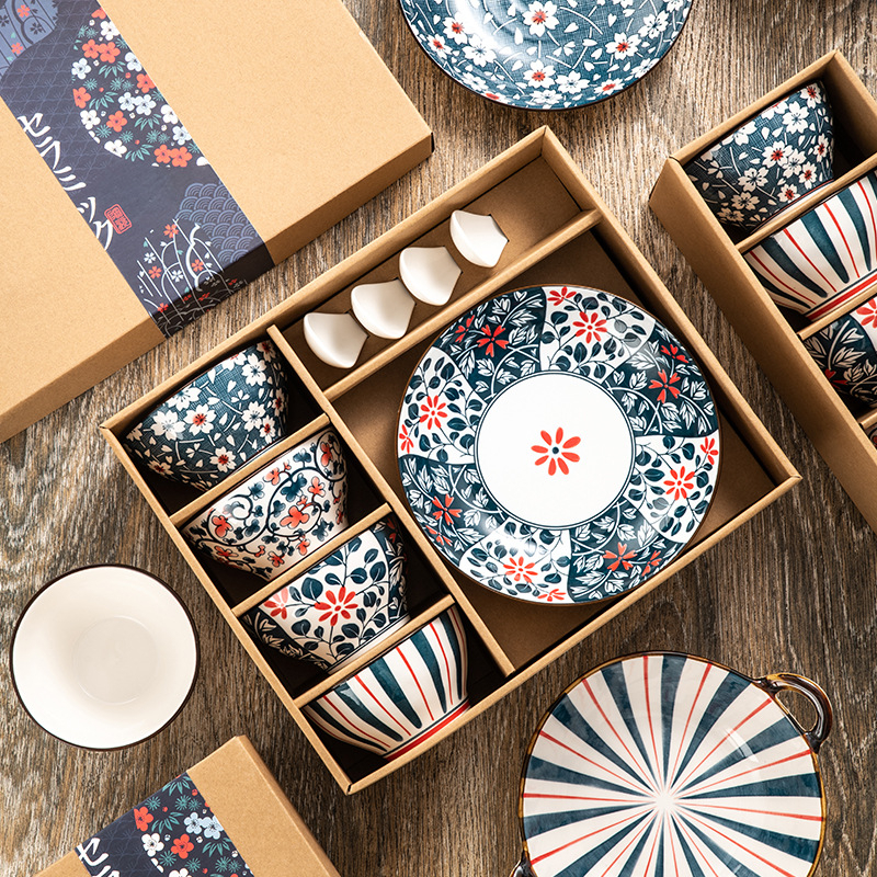 Japanese Style Ceramic Rice Bowl & Plate Gift Box | Shopee Malaysia