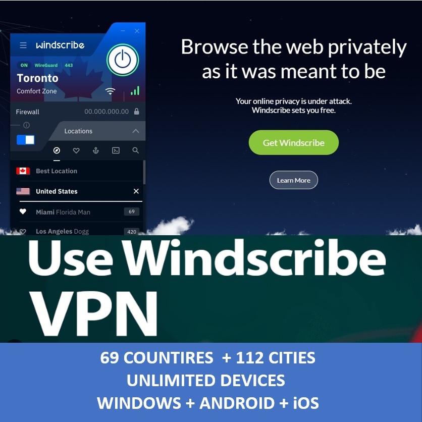 Windscribe Pro VPN for Windows | MacOS | Android | iOS | Shopee Malaysia