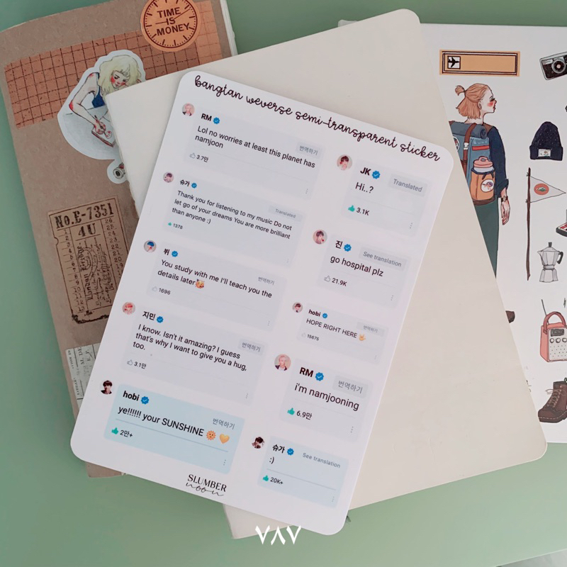Bangtan Weverse Semi-Transparent Journal Sticker [slumbernoon] | Shopee ...