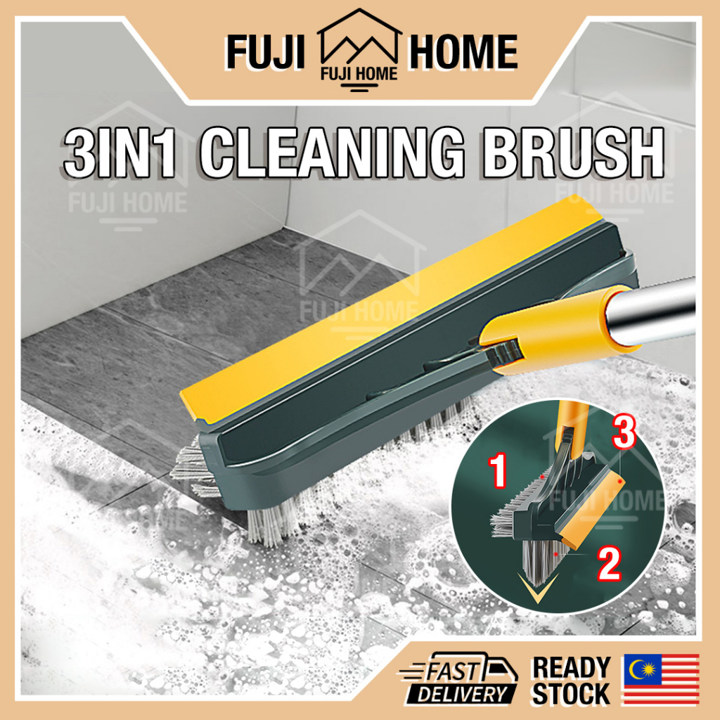 🏠READY STOCK🏠3IN1 Toilet Brush Magic Scrub Broom Penyapu Lantai Penggosok Sapu Berus Lantai ...