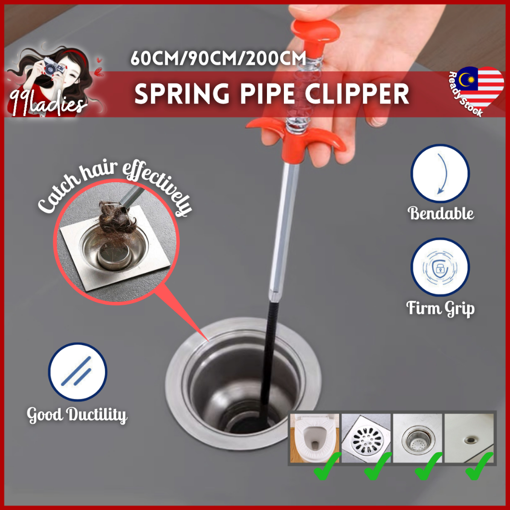 Spring Pipe Dredging Tools Drain Snake Cleaner Sticks Clog Remover ...