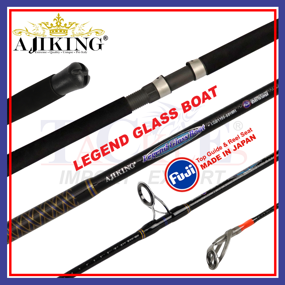 12kg Max Load (5'0"-7'0"ft) Ajiking Legend Glass Boat Rod Pancing FUJI ...