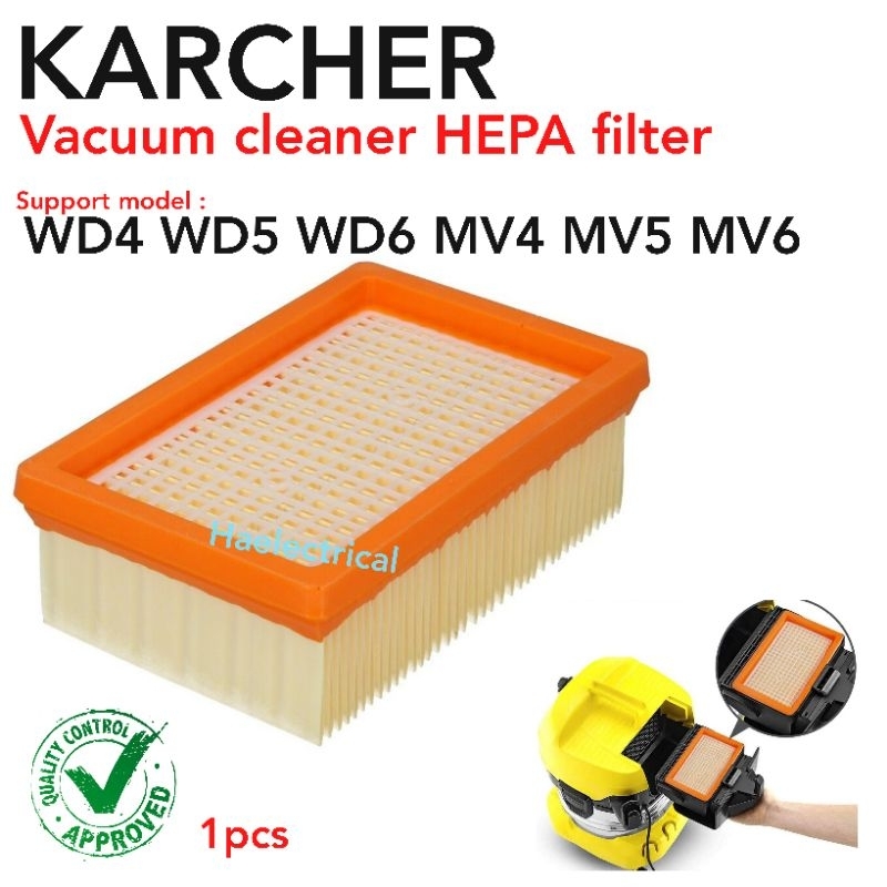 KARCHER VACUUM CLEANER HEPA FILTER WD4 WD5 WD6 MV4 MV5 MV6 | Shopee ...