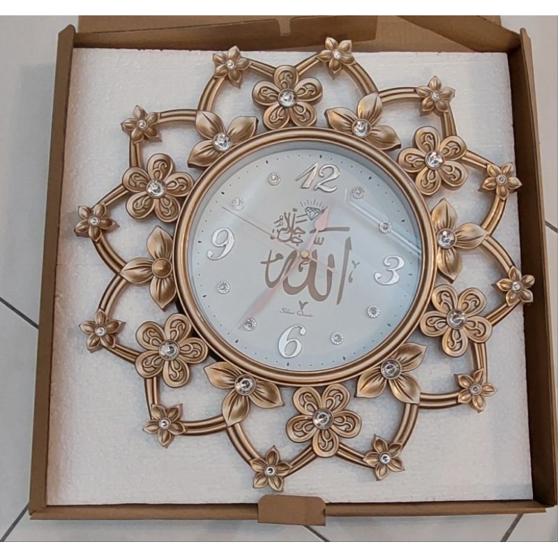 Islamic Wall Clock/Jam Dinding ALLAH &MUHAMMAD) /pendulum Muslims Ready ...