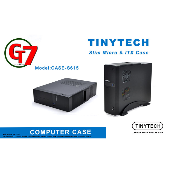 TINYTECH SLIM MICRO & ITX CASE S615 MINI CASING W/POWER SUPPLY USB 3.0 ...