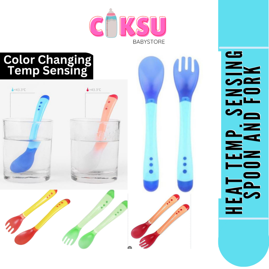 Baby Cutlery Heat Temperature Sensing Color Changing Babies Feeding ...