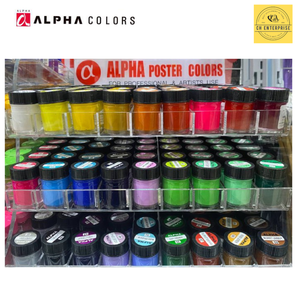 CHE 🐺ALPHA🎨 Poster Colors 15cc - 29 Colors (Bottle) Warna Poster ...