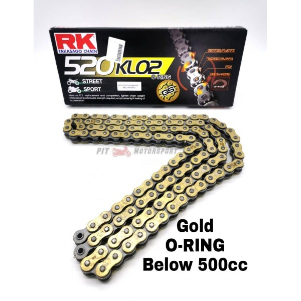 RANTAI RK 120L O-RING CHAIN 520KLO2 100% ORIGINAL RK GOLD ORI SPROCKET ...