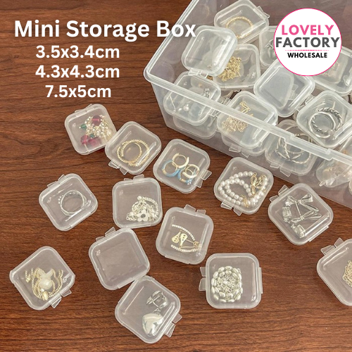 Transparent Mini Storage Casing Box Earrings Necklace Jewelry Container ...