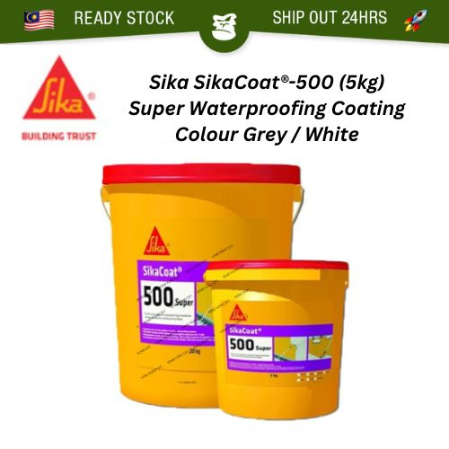 SikaCoat®-500 Super Waterproofing Coating 5KG White & Grey Leakage ...