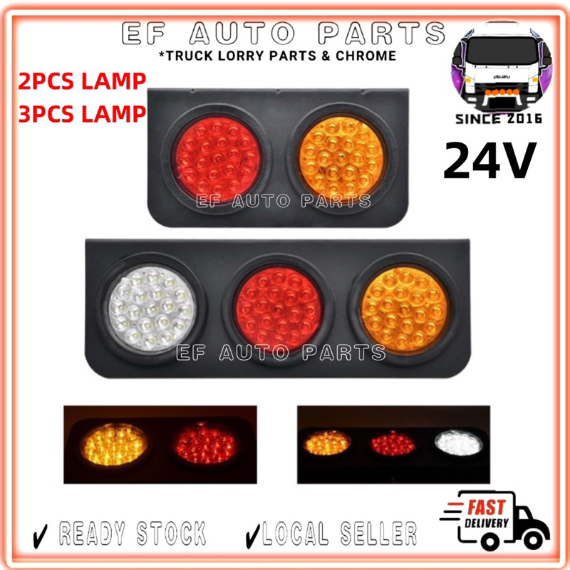 PRICE FOR 1 PC LORI BULAT LAMPU BELAKANG LED 24V UNIVERSAL LORRY TAIL ...
