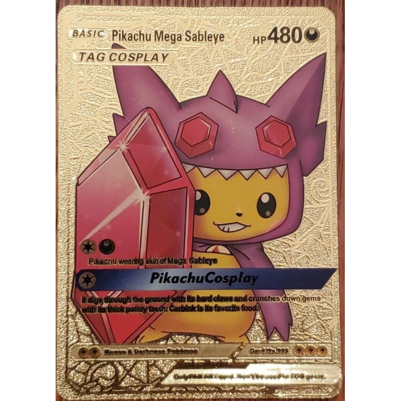 Pokémon 好きです TCG Pikachu Tag Cosplay Gold Foil Cards | Shopee Malaysia